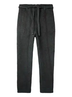 KARTIK RESEARCH Kantha Fauji Straight-leg Cotton Trousers - Black