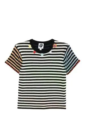 YANYAN Striped Cotton Top - White