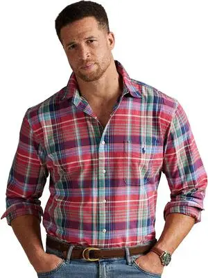 Ralph Lauren Plaid Oxford Shirt - Red Green Multi