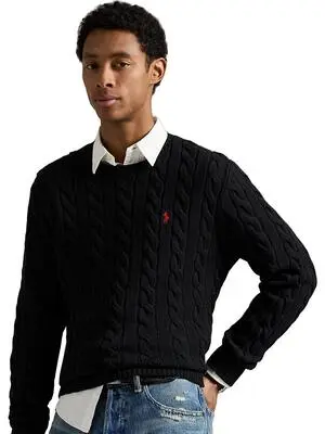 Ralph Lauren Cable-knit Cotton Sweater - Black