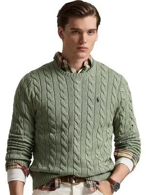 Ralph Lauren Cable-knit Cotton Sweater - Fern Green Heather
