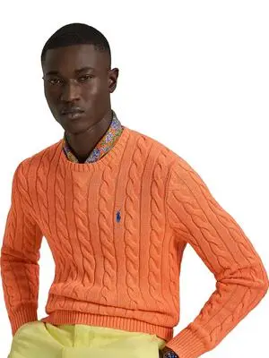 Ralph Lauren Cable-knit Cotton Sweater - Latana Orange Heather