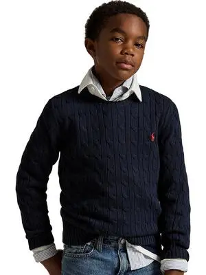 Ralph Lauren Cable-knit Cotton Sweater - Rl Navy