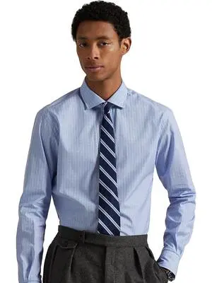 Ralph Lauren Custom Fit Plaid Poplin Shirt - Blue/white
