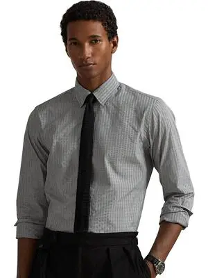 Ralph Lauren Custom Fit Plaid Poplin Shirt - Polo Black/white