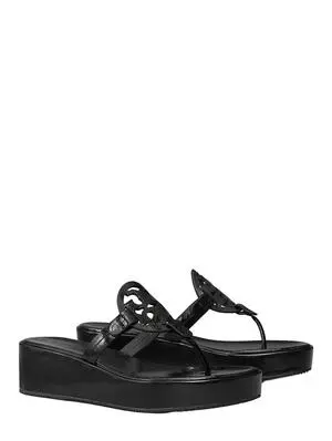 Tory Burch Miller Patent Wedge Sandal - Perfect Black