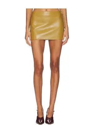 Retrofete Valerie Leather Mini Skirt - Olive