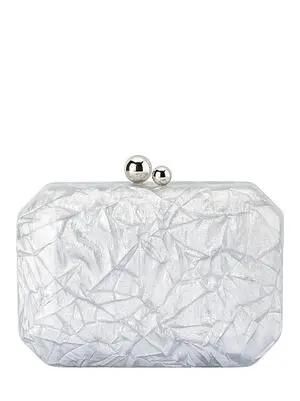 OLGA BERG Mateo Metallic Clutch - Metallic Silver