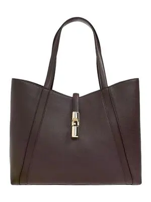 Furla Leather Clasp Tote Bag - Brown