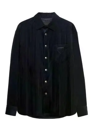 Prada Corduroy Patch-pocket Shirt - Blue