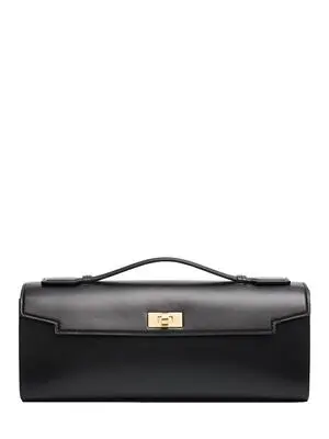 ANYA HINDMARCH Mortimer Boxy Leather Clutch Bag - Black