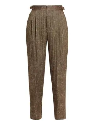 Loro Piana Malik Pleated Straight-leg Trousers - Brown