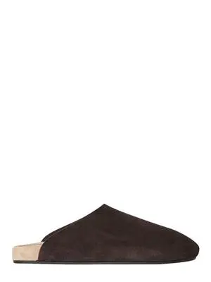 THE ROW THE ROW Hudson Suede Slide Mules Coffee