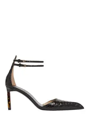 TOM FORD Python Stamped Leather Pumps - Black