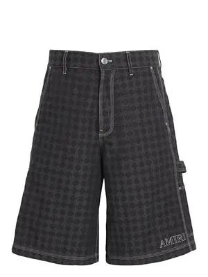 Amiri Cotton-linen Blend Ma Quad Shorts - Black