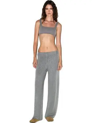 SKIMS Cashmere Wide Leg Pant - Dark Heather Grey