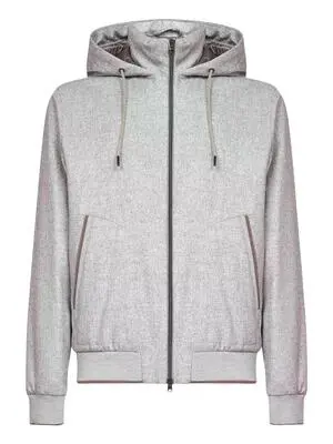 Herno Ribbed-trim Hooded Jacket - Grey