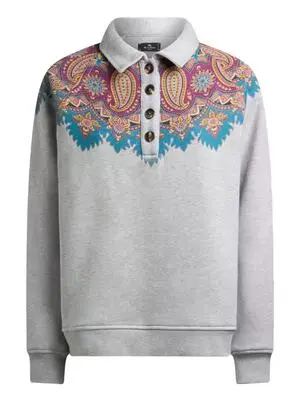 Etro Paisley-print Cotton Sweatshirt - Grey