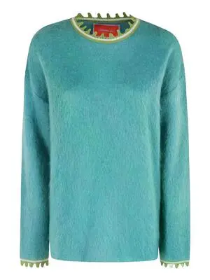 La DoubleJ Scalloped-trim Sweater - Blue