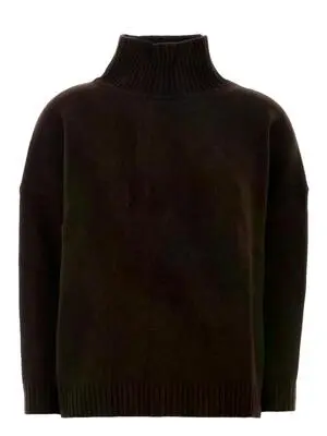 Max Mara Borgia Turtleneck Wool Sweater Brown