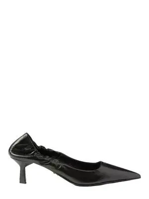 Prada 55mm Ruched-effect Pointed-toe Leather Pumps - Black