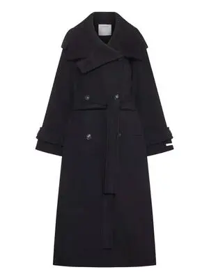 Sportmax Double-breasted Belted Coat - Black