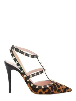 Valentino Garavani Rockstud Leopard-print Pumps - Black
