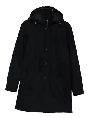 MONTECORE Hooded Buttoned Coat - Blue