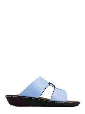 TOD'S Leather T-bar Wedge Sandals - Blue