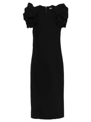 ROTATE BY BIRGER CHRISTENSEN Puff-sleeve Midi Dress - Black
