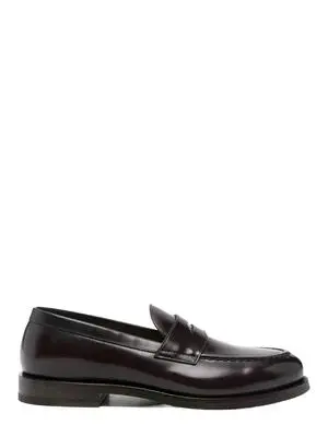 HENDERSON BARACCO Leather Penny Loafers - Red