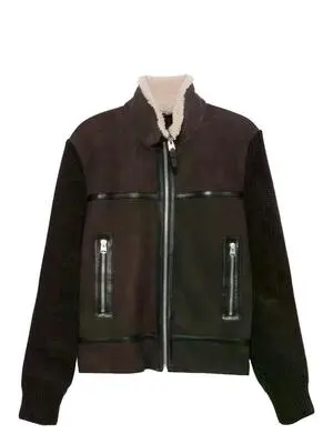 Mackage Leather Zip-up Jacket - Brown