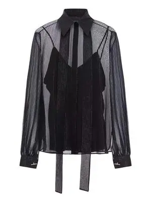 MAX MARA Striped Silk Chiffon Shirt