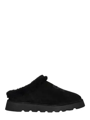 Zadig&Voltaire Embroidered Shearling Mules - Black