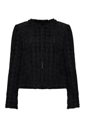 KATE SPADE NEW YORK Plaza Tweed Frayed-Trim Jacket