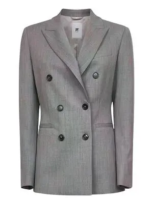 PT TORINO Double-breasted Blazer - Grey