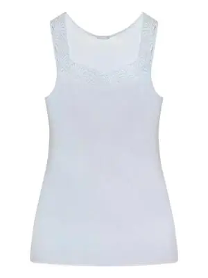 Hanro Lace Trim Tank Top - Blue