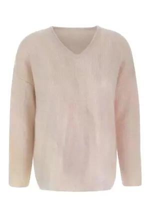 Hemisphere V-neck Ribbed Jumper - Pink