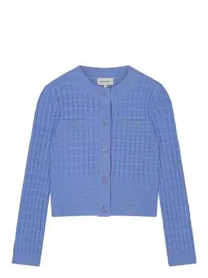 FABIENNE CHAPOT Textured Knit Button Cardigan - Blue