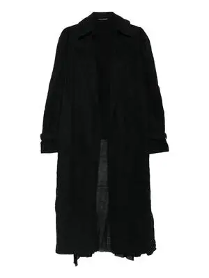 Yohji Yamamoto Wool Single-breasted Coat - Black