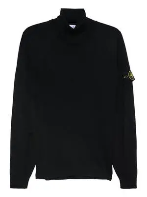 Stone Island Logo-patch Turtleneck Sweater - Blue