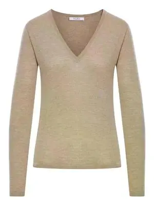 Max Mara V-neck Long Sleeve Sweater - Brown