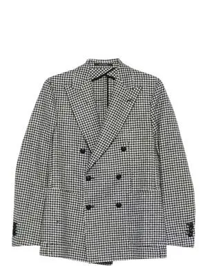 Tagliatore Houndstooth Double-breasted Blazer - Grey