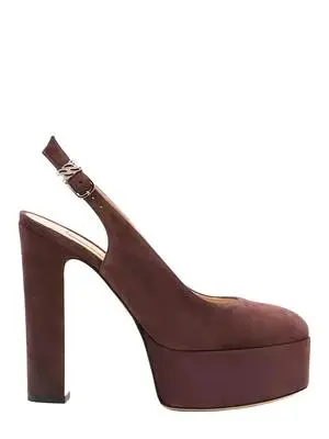 Casadei 130mm Patty Platform Slingback Pumps - Brown