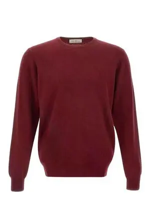 DELLA CIANA Crew-neck Ribbed Sweater - Red