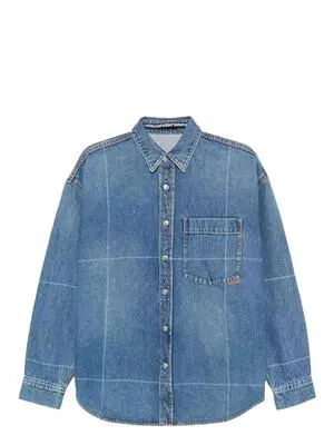 Alexander Wang Grid-pattern Denim Shirt - Blue