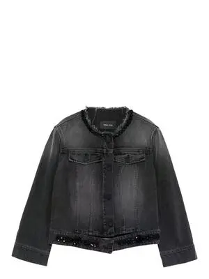 Simone Rocha Distressed Beaded Jacket - Black