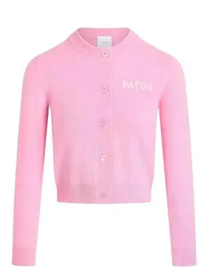 Patou Intarsia-logo Cardigan - Pink