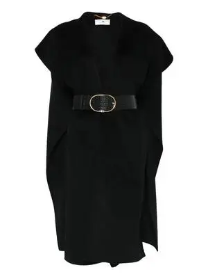 Elisabetta Franchi Wool Cape - Black