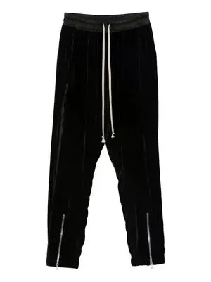 Rick Owens Drawstring-waist Velvet Trousers - Black